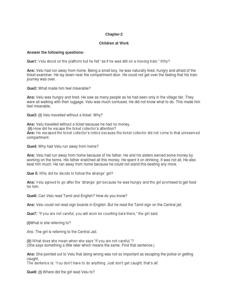 Ch-2 Children at Work (Supp) - 1 | PDF