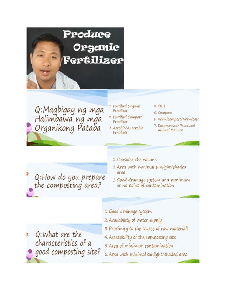 OAP NC II Reviewer Produce ORGANIC FERTILIZER | PDF