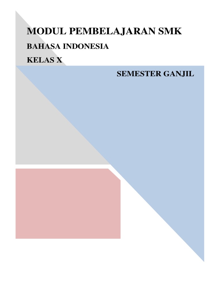 Modul Pembelajaran SMK Kelas X Semester Ganjil | PDF