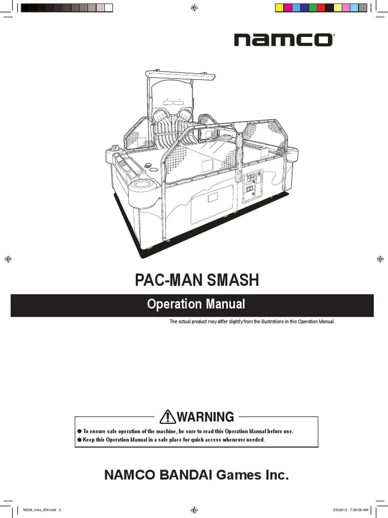 PAC-MAN SMASH Operation Manual | PDF | Electrical Connector | Safety
