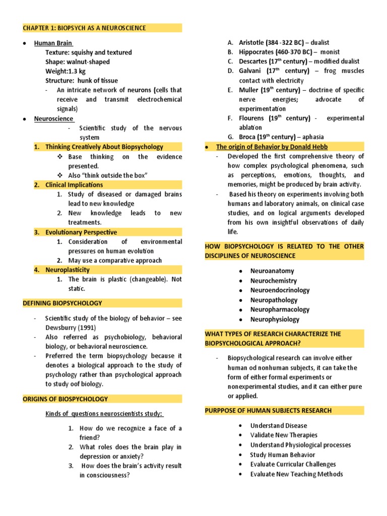 Chapter 1 Trans | PDF | Behavioral Neuroscience | Neuroscience