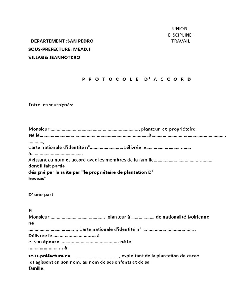 Protocole D'accord | PDF