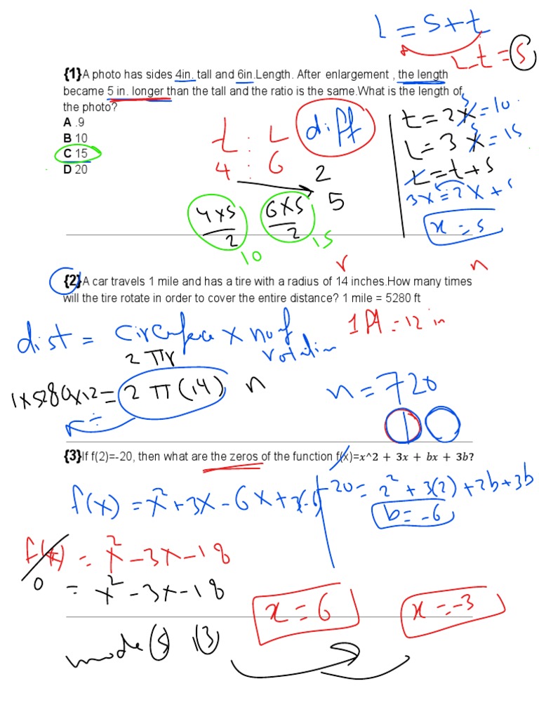 New ACT Questions Explained | PDF | Area | Circle