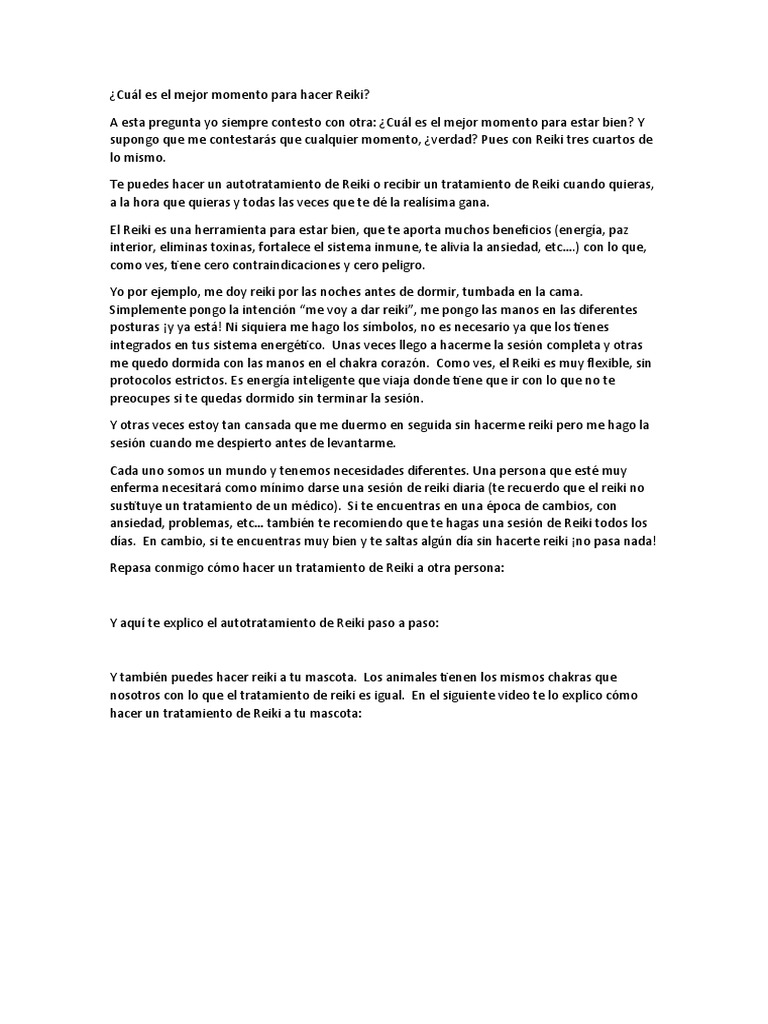Cuál Es El Mejor Momento para Hacer Reiki | PDF Cuál Es El Mejor Momento para Hacer Reiki | PDF