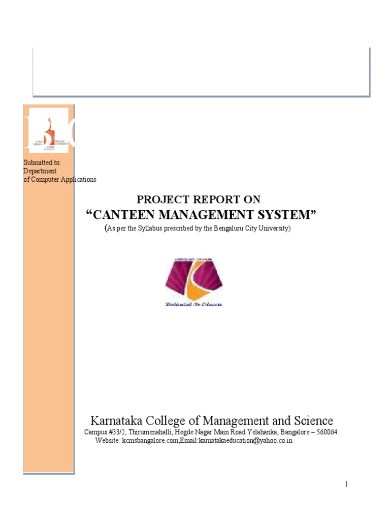 Canteen Project Report | PDF | Databases | Relational Database