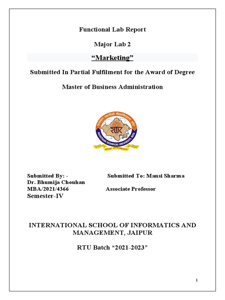 Lab Report Marketing Mansi 4 | PDF | Analytics | Customer Relationship Management