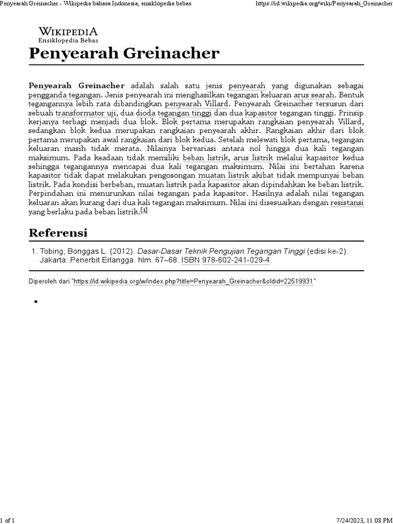 Penyearah Greinacher: Pengganda Tegangan | PDF