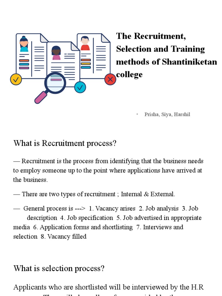 The Recruitment, Selection and Training Methods of Shantiniketan College | PDF