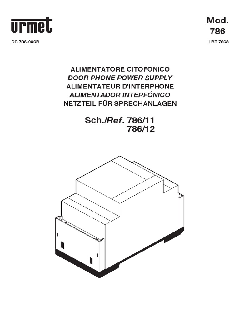 786 11 Alimentation 5 Fils Urmet Domomat | PDF | Électrotechnique | Électricité
