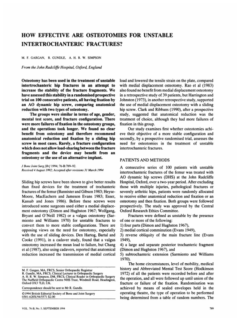 ustable intertroch osteotomy | PDF | Clinical Medicine | Skeletal System