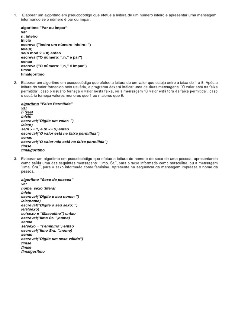 Exercícios de Lógica - Gabaritos - 37 Questões | PDF | Algoritmos | Informática