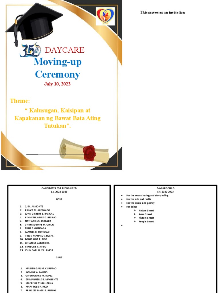 35TH DAYCARE Invitation | Download Free PDF | Child Welfare | Child Care