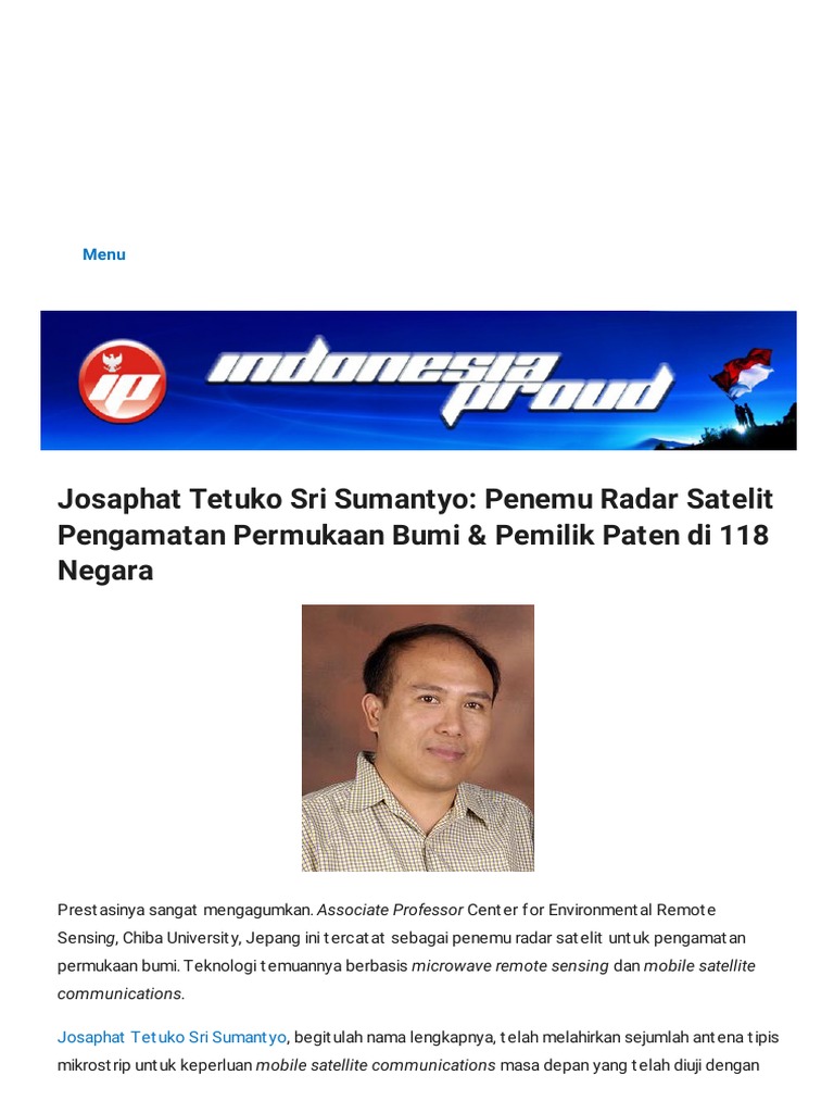 Josaphat Tetuko Sri Sumantyo_ Penemu Radar Satelit Pengamatan Permukaan ...