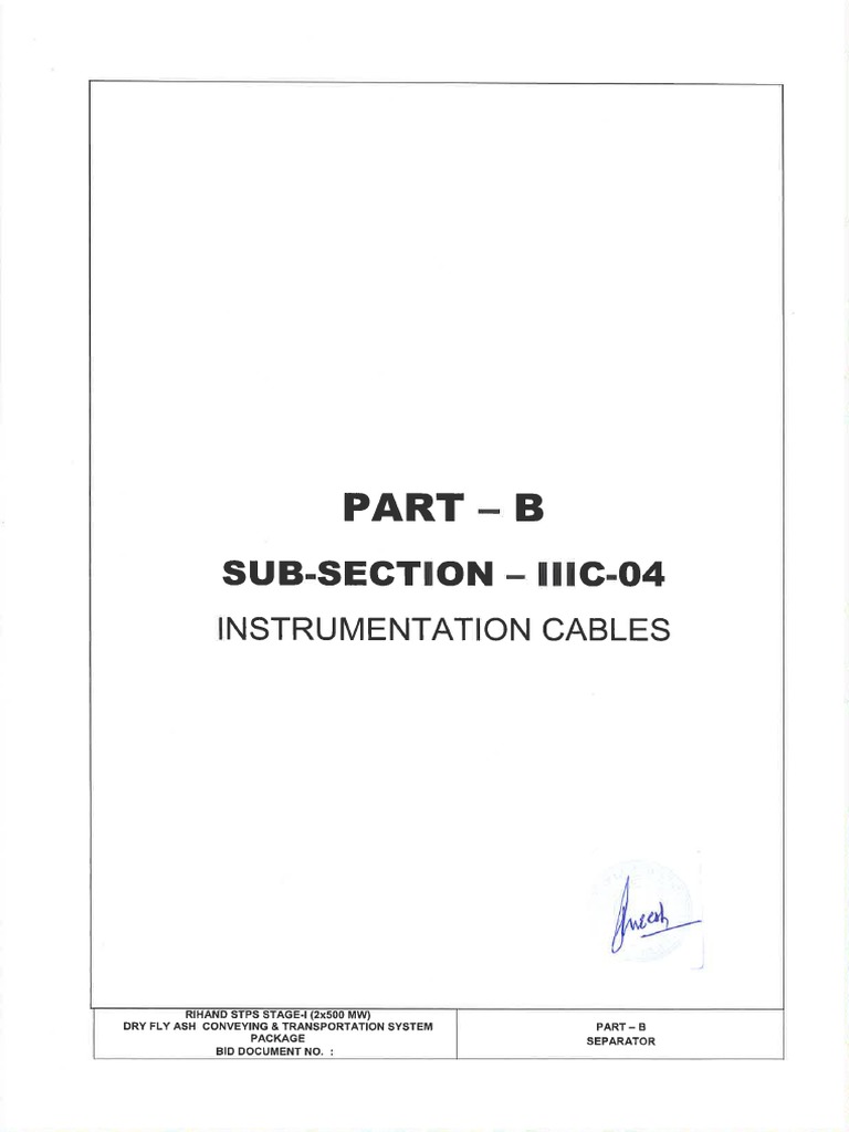 Instrument Cable Signed Spec | PDF