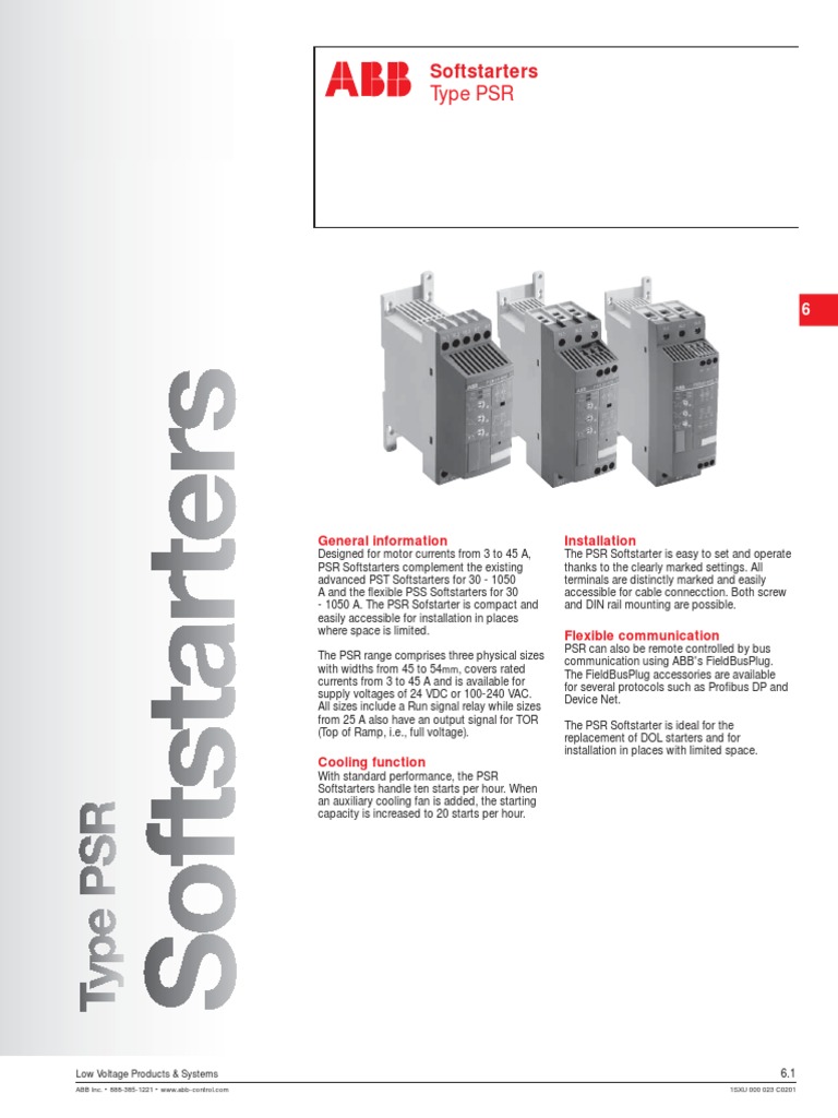 Soft Starter PSR | PDF | Mains Electricity | Transformer