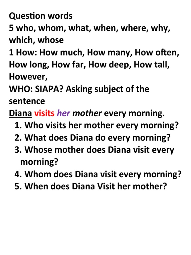 Question Words | PDF | Grammar | Linguistics