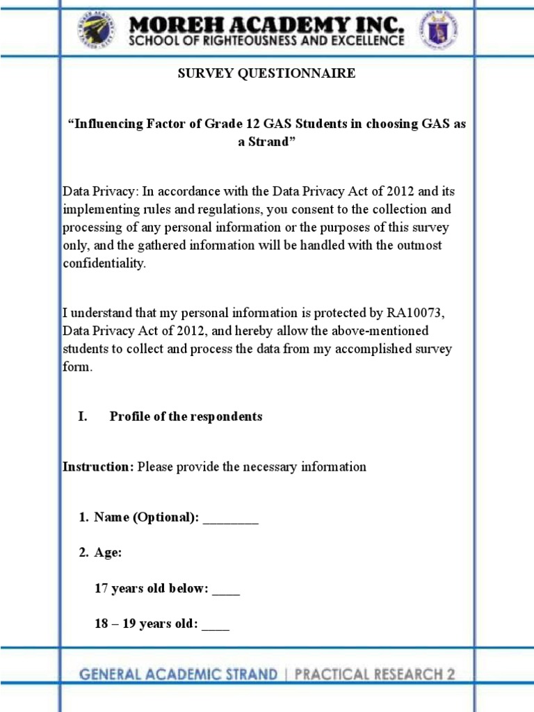 Survey Questionnaire FINAL | PDF | Privacy | Behavior Modification