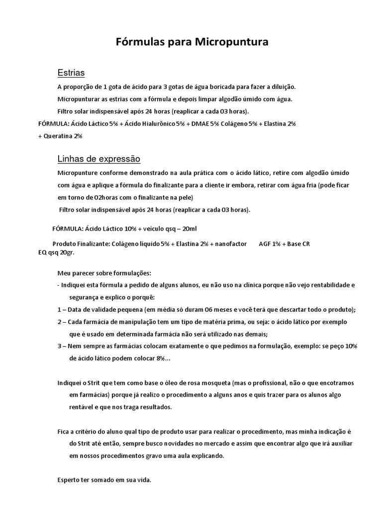 F Rmulas para Micropuntura | PDF