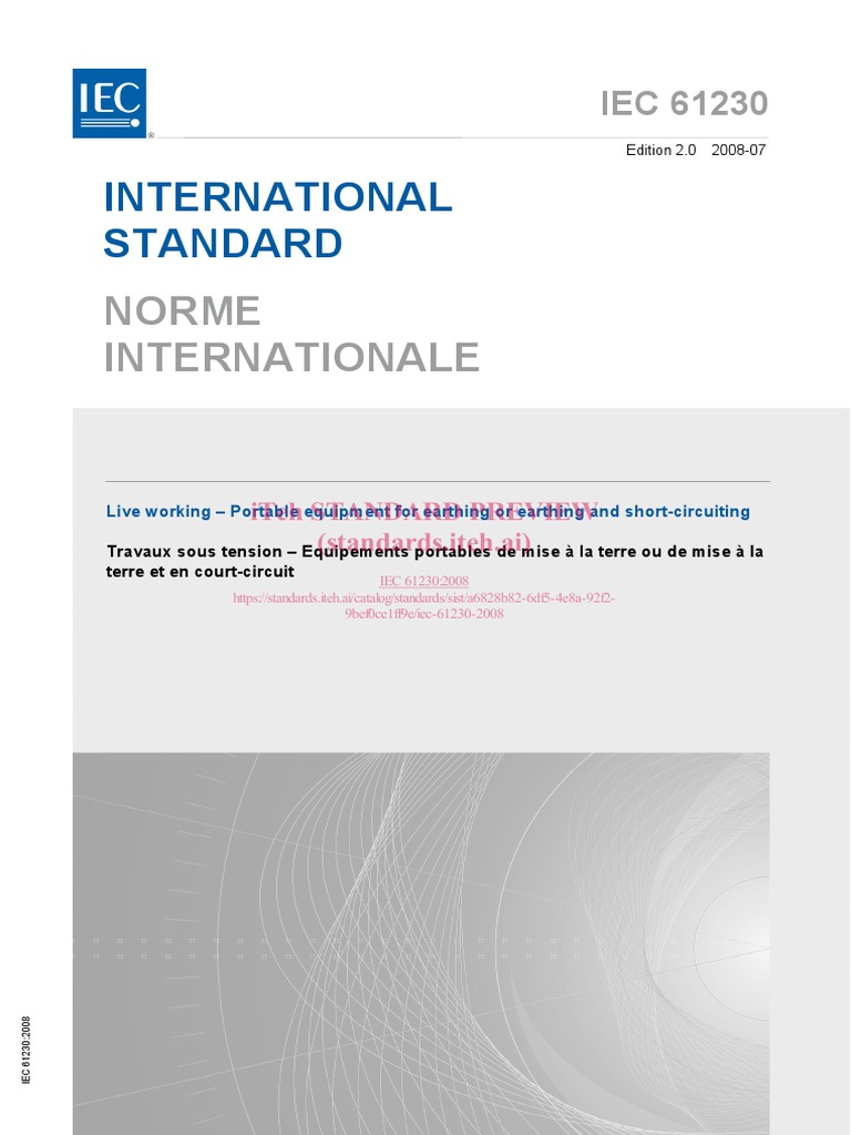 Iec 61230 2008 | PDF | Insulator (Electricity) | International ...