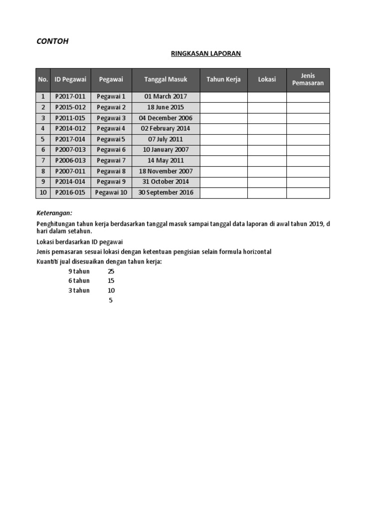 Latihan Soal Tes Admin Excel | PDF