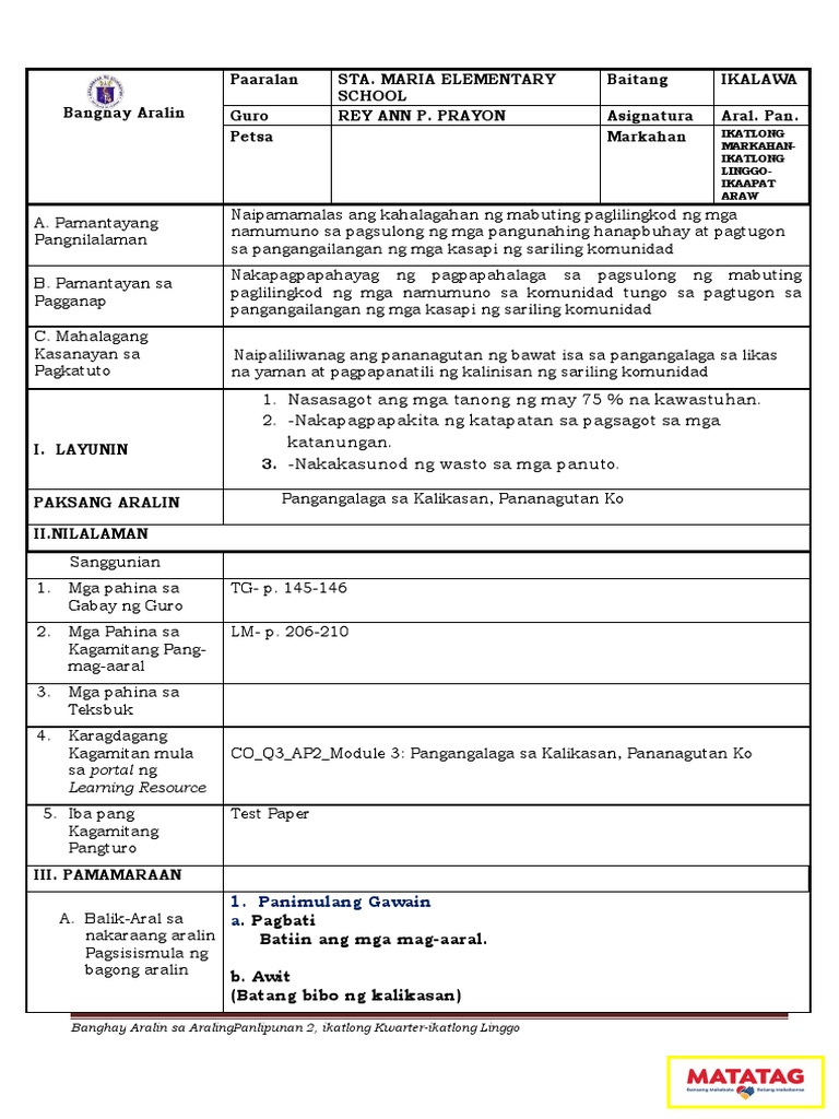 DLP ARPAN-3rd Quarter - WEEK 3 - d5 | PDF