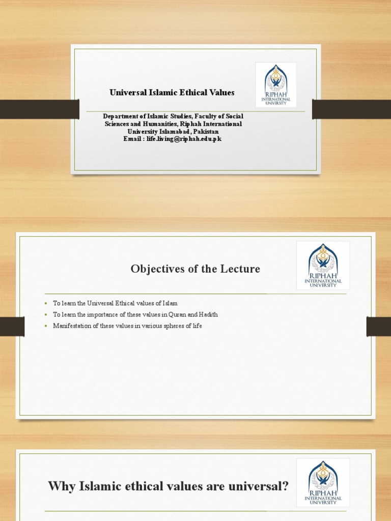 Universal Islamic Ethical Values Lecture 5 Done | PDF | Tawhid | Reason