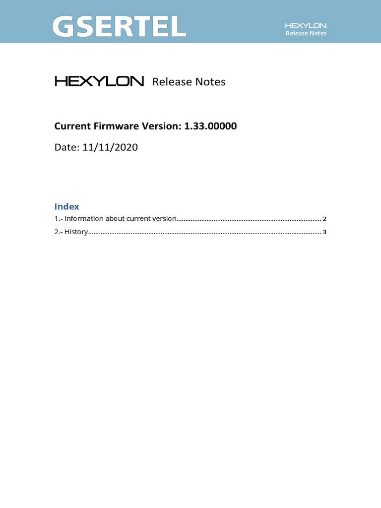 HEXYLON Release Notes 1.33 | PDF | Digital Technology | Computer Science