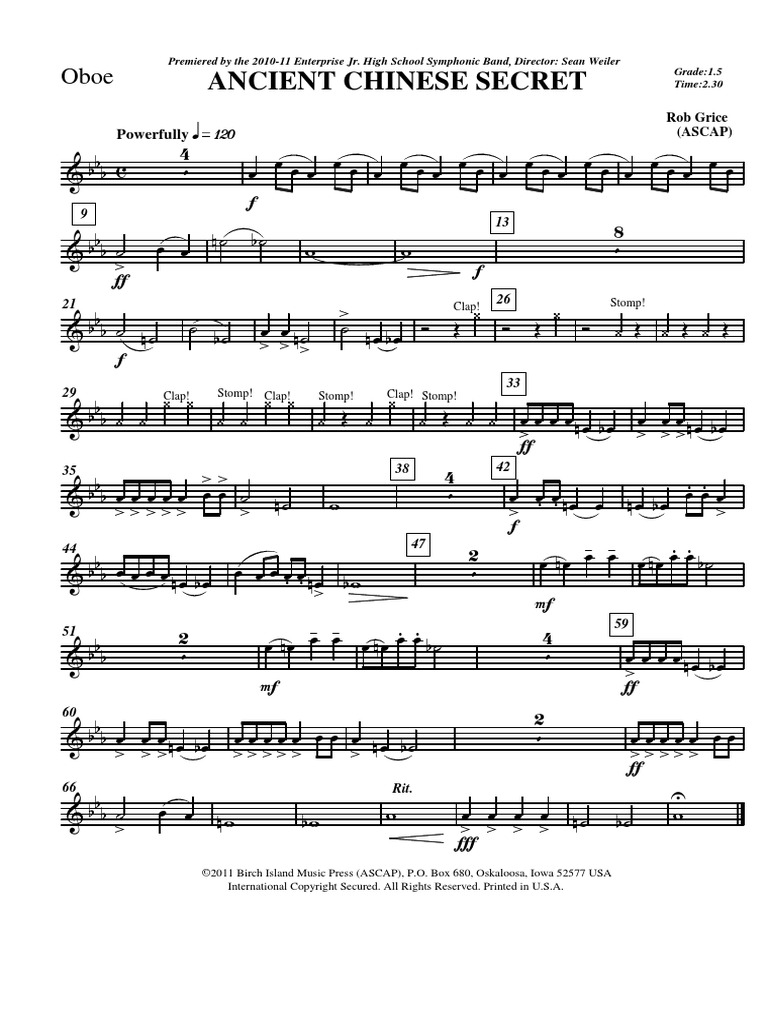 Ancient Chinese Secret 1.5 Oboe | PDF