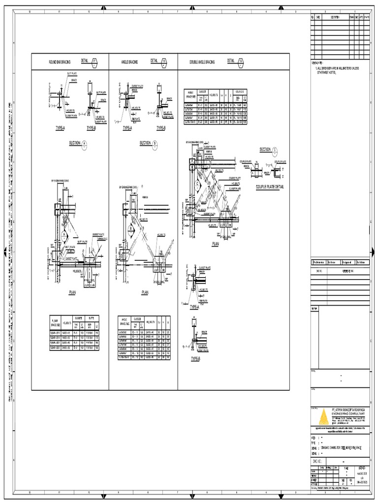 Standard Drawing For Steel Horizontal Brace | PDF