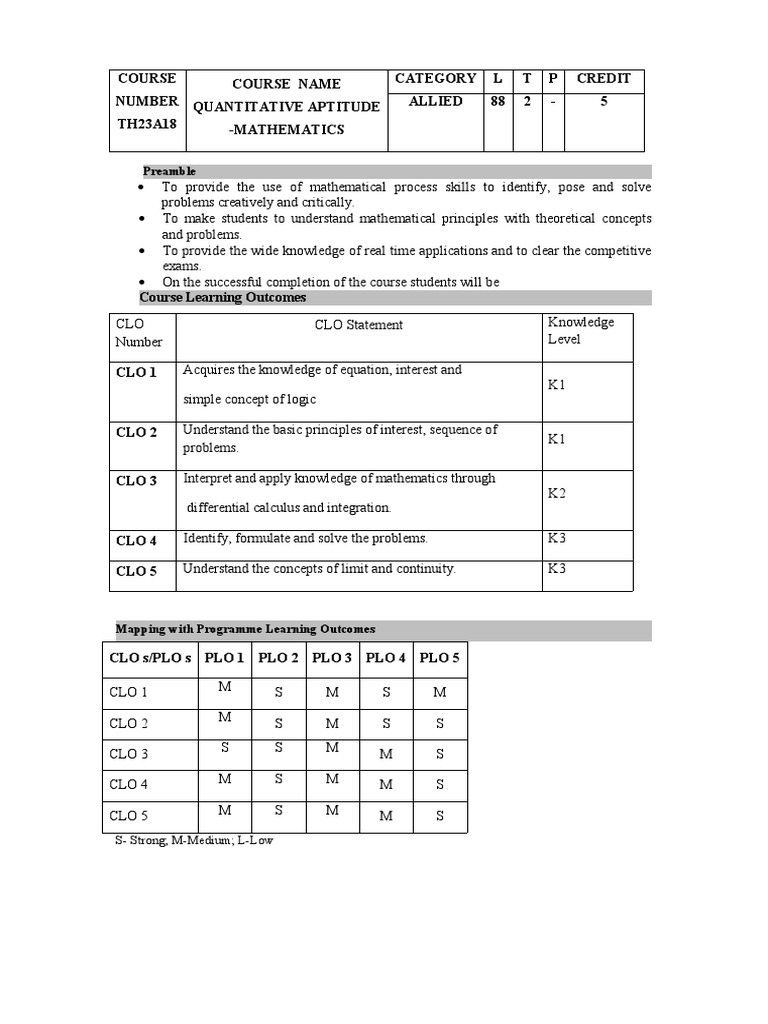 PA Syllabus Sem 1 | Download Free PDF | Function (Mathematics) | Equations