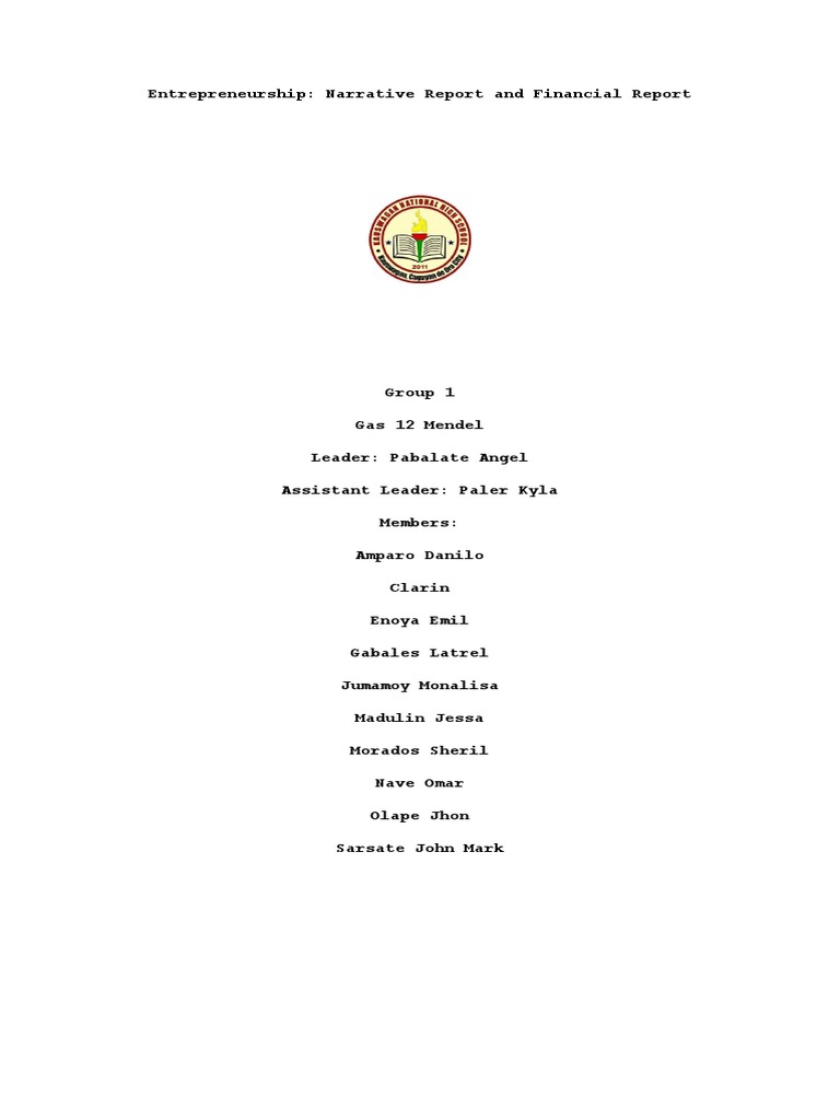 Narrative Report and Financial Report | PDF | Investing | Private Sector