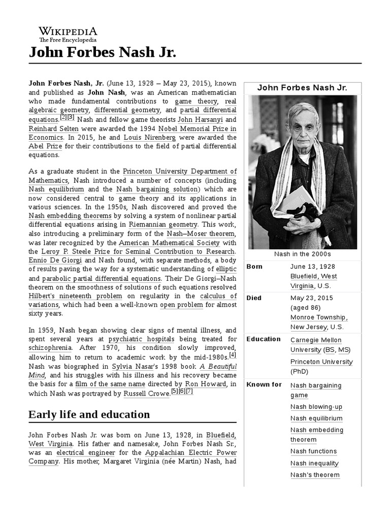John Forbes Nash Jr. | PDF