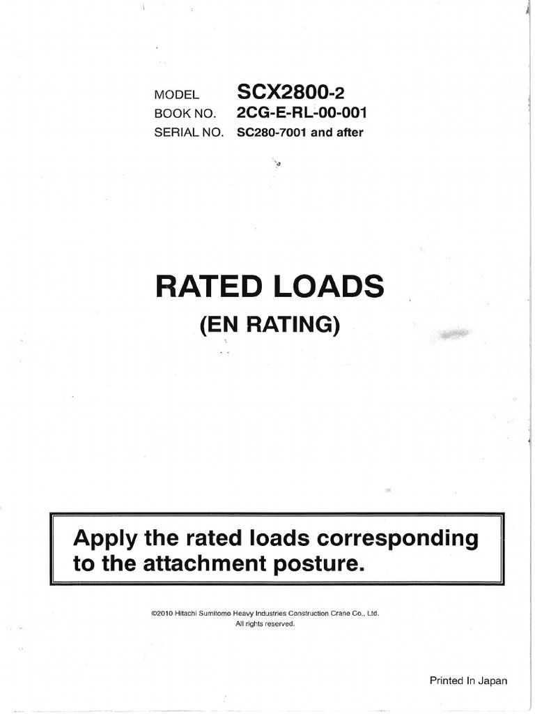 280T-SCX2800-2 - Loadcharts EN | PDF
