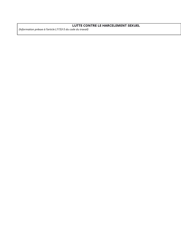 Affichage Lutte Contre Harcelement Sexuel | PDF | Harcèlement sexuel | Justice