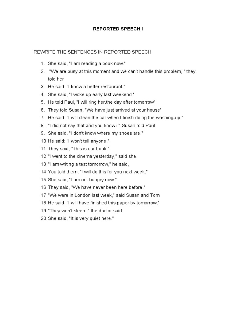 Reported Speech 1 | PDF | Language Arts & Discipline | Self-Improvement