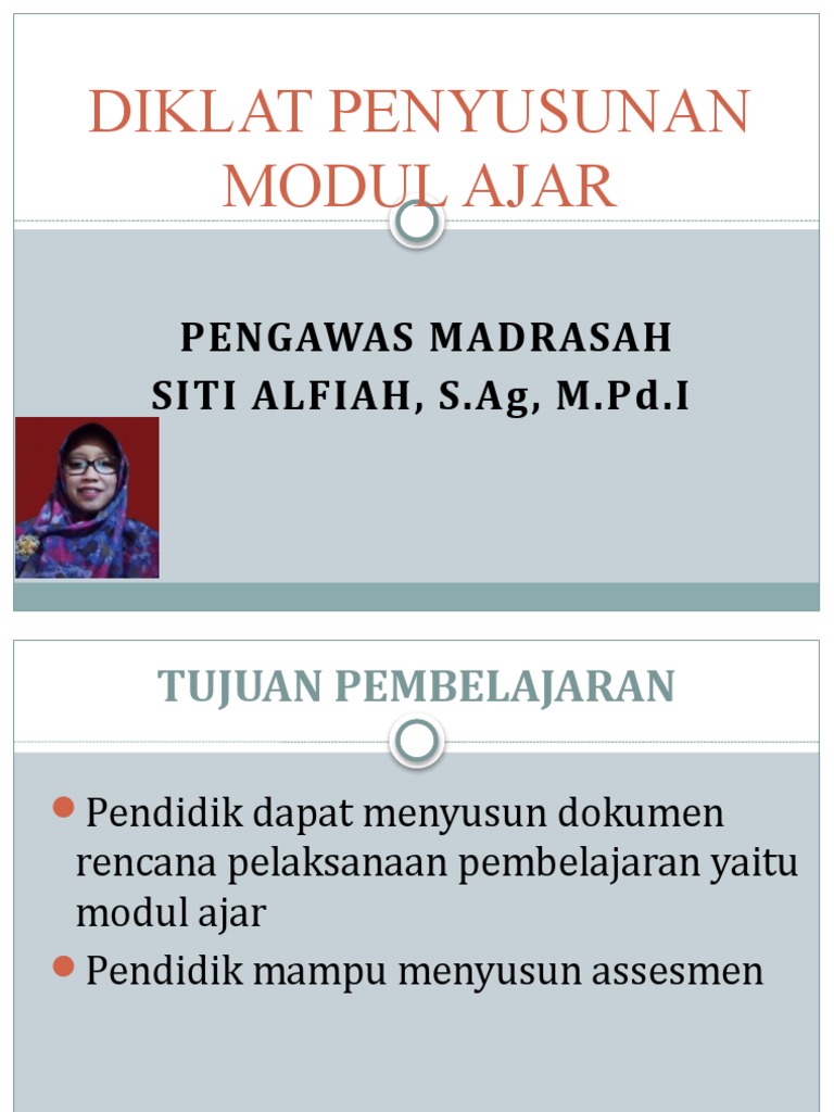 Panduan Penyusunan Modul Ajar Madrasah | PDF