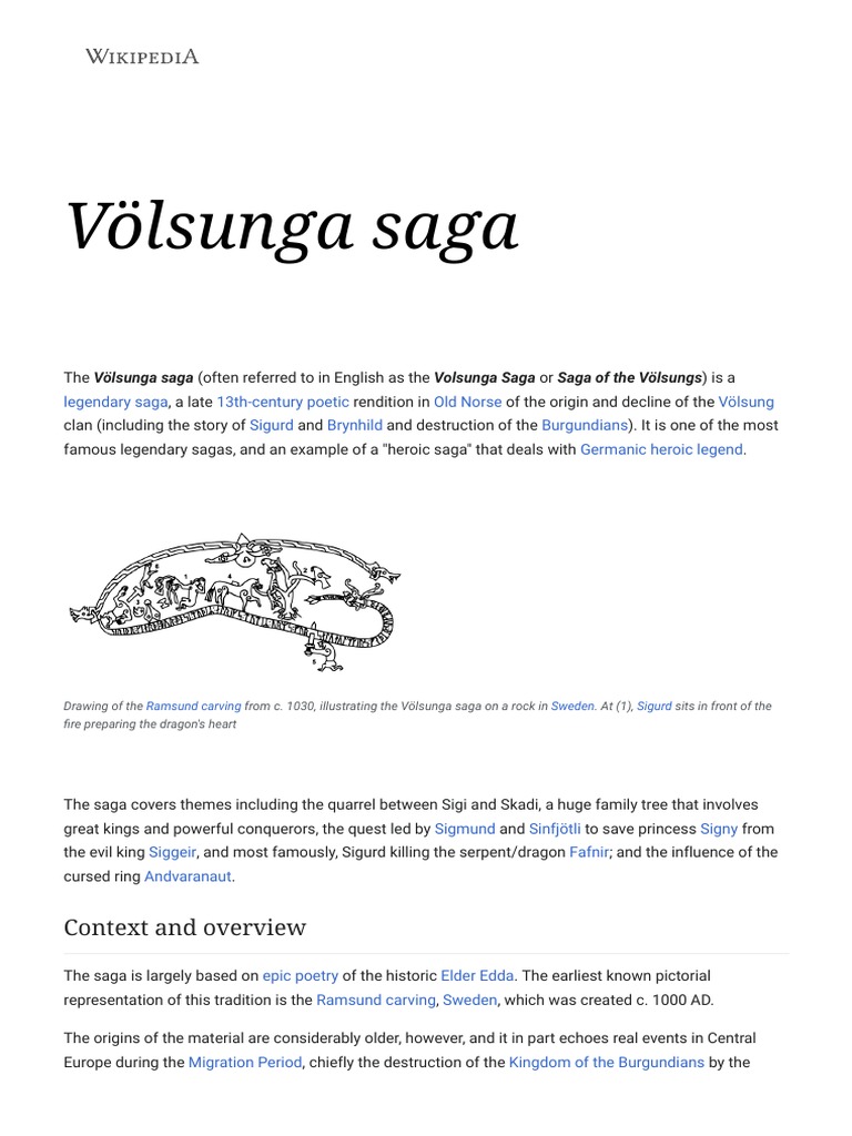 Völsunga Saga - Wikipedia | Download Free PDF | Scandinavian Folklore ...