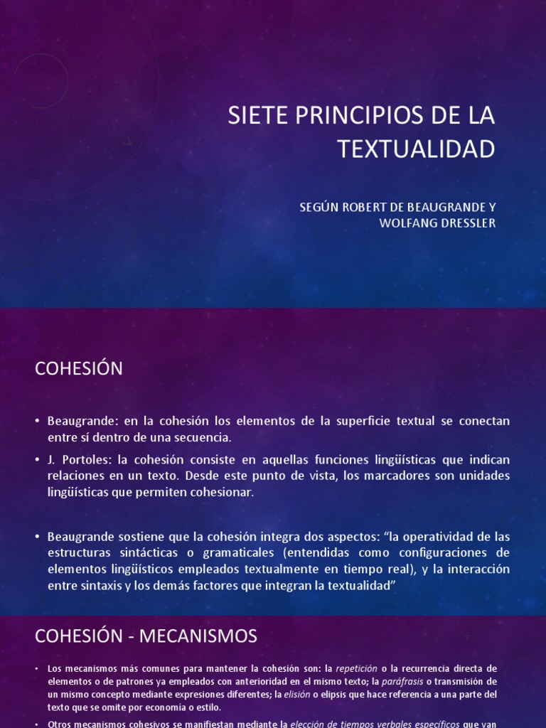 25. Siete Principios de La Textualidad | PDF | Sintaxis | Intertextualidad
