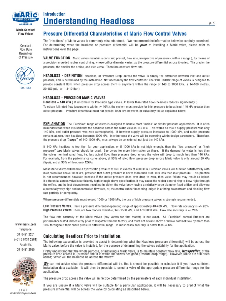4) Maric Understanding Headloss | PDF | Pressure | Valve