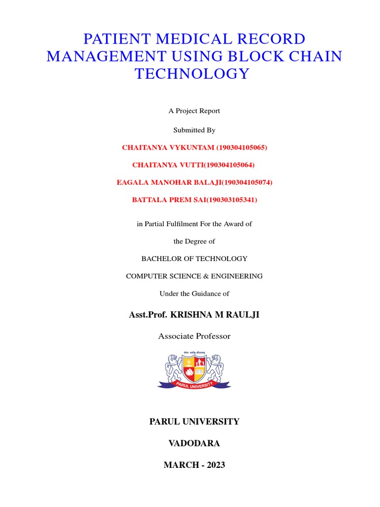 Patient Medical Record Management Using Block Chain Technology | PDF ...