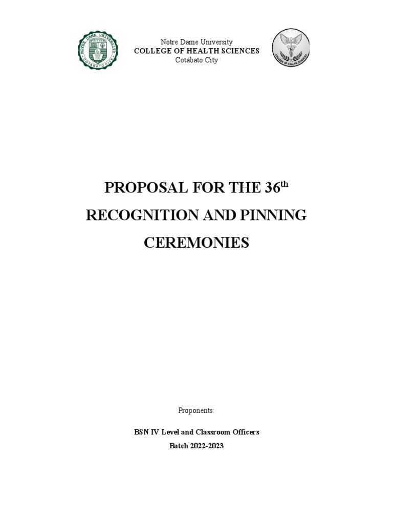 36th Pinning Ceremonies Proposal 1 | PDF | Photographer | Song Structure