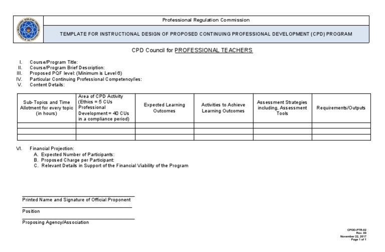 CPD Program Instructional Design Template | PDF
