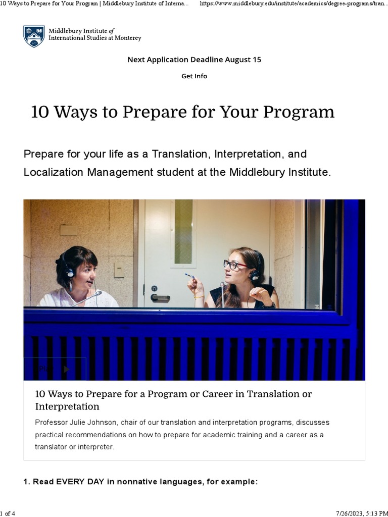 10 Ways To Prepare For Your Program - Middlebury Institute of International Studies at Monterey ...