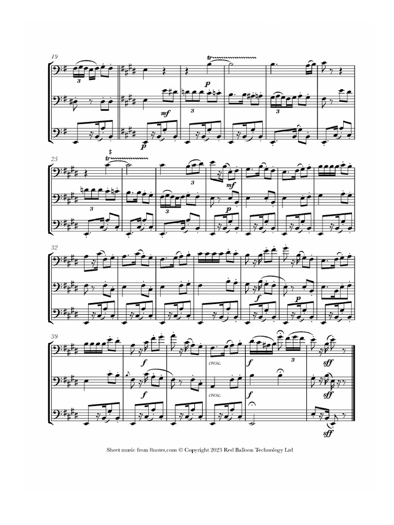 Bizet, G. Carmen, Habanera (Three Cello Part) Hoja 2 | PDF