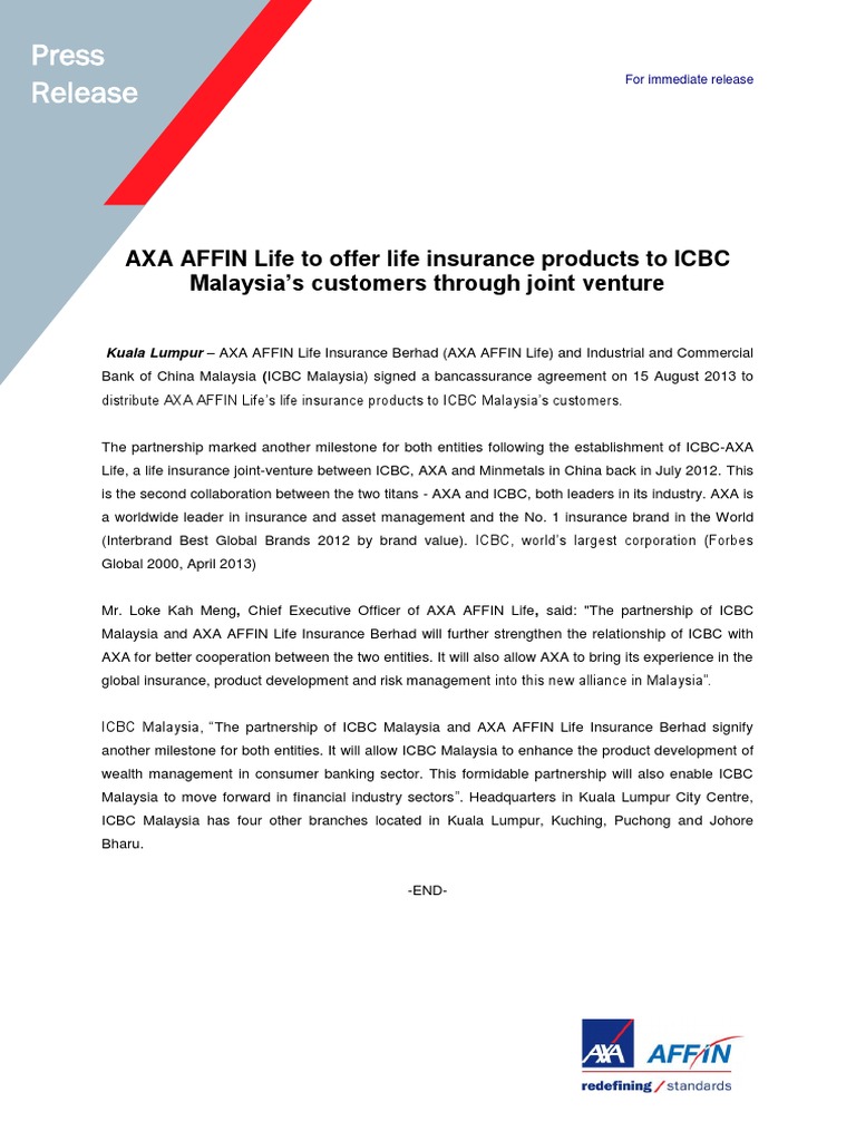 Joint Venture Between AXA AFFIN Life and ICBC Malaysia (PDF - 179 KB ...