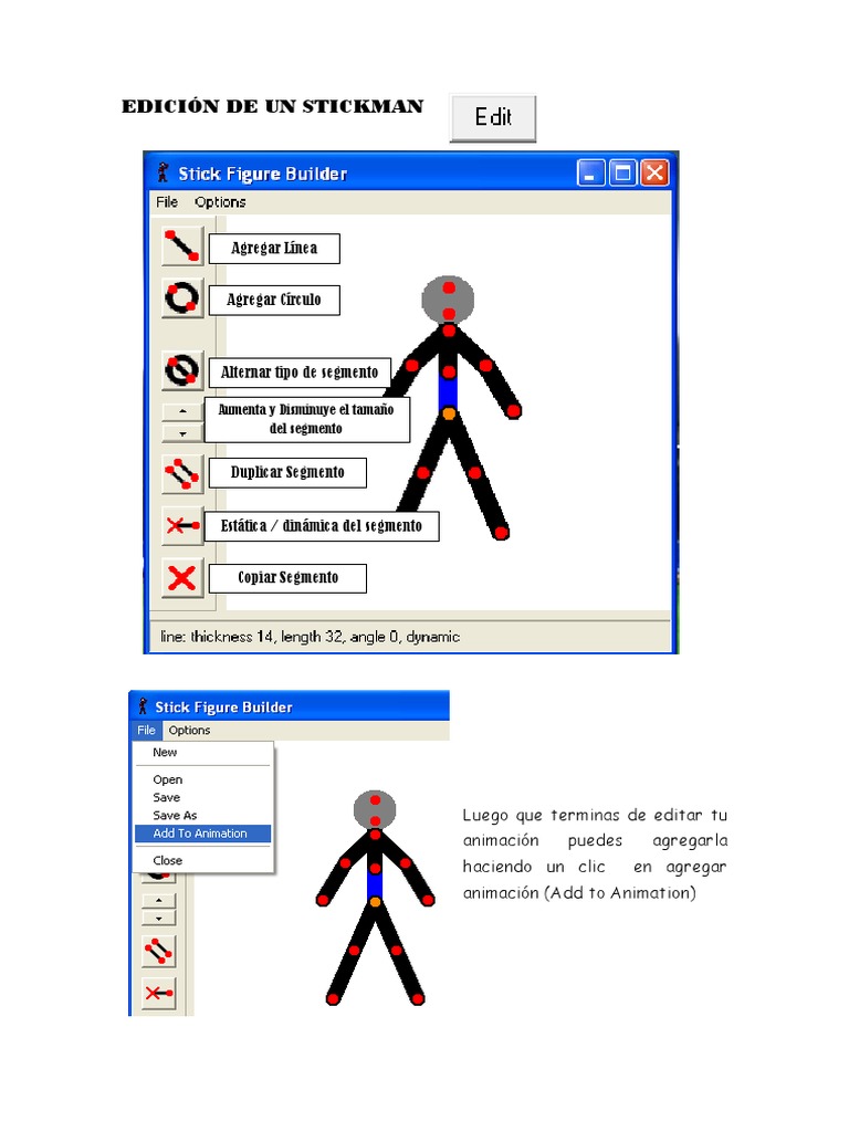 Edición de Un Stickman: Agregar Línea | PDF