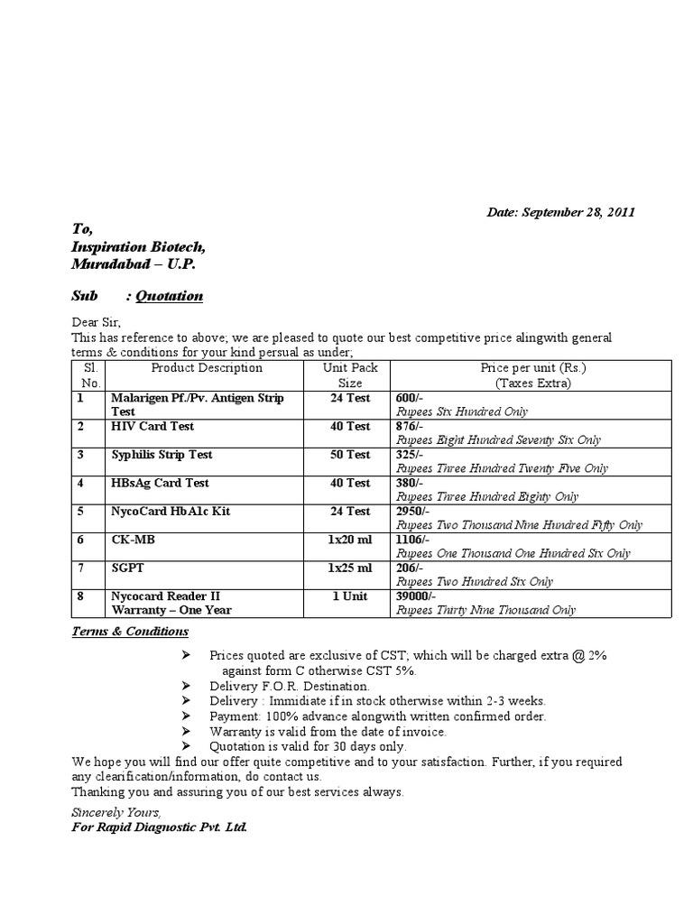 Quotation Rapid | PDF