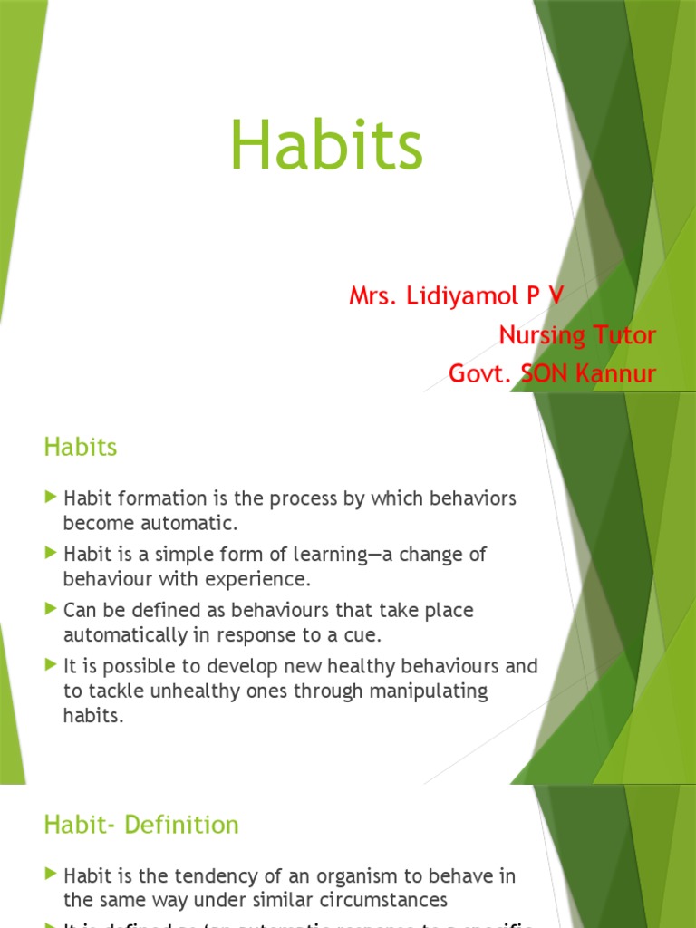 Habits | PDF | Habits | Psychological Concepts