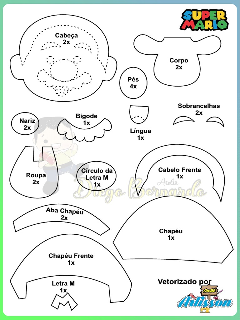 Molde Super Mario - Ateliê Diego Bernardo | PDF