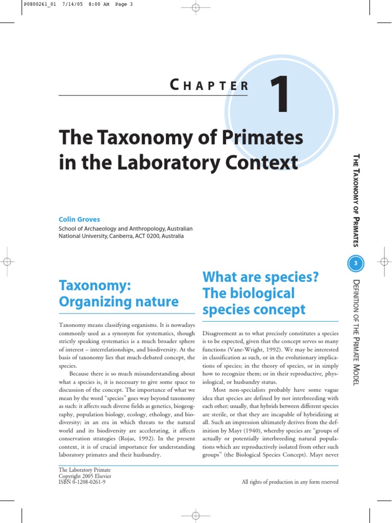 The Taxonomy of Primates in The Laboratory Context | PDF | Species ...